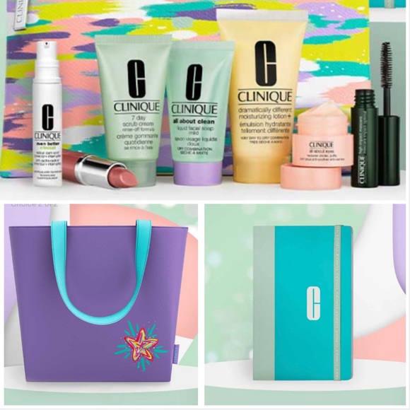 Clinique | Makeup | Brand New Clinique 8pc Gift Set Tote Journal 14 ...
